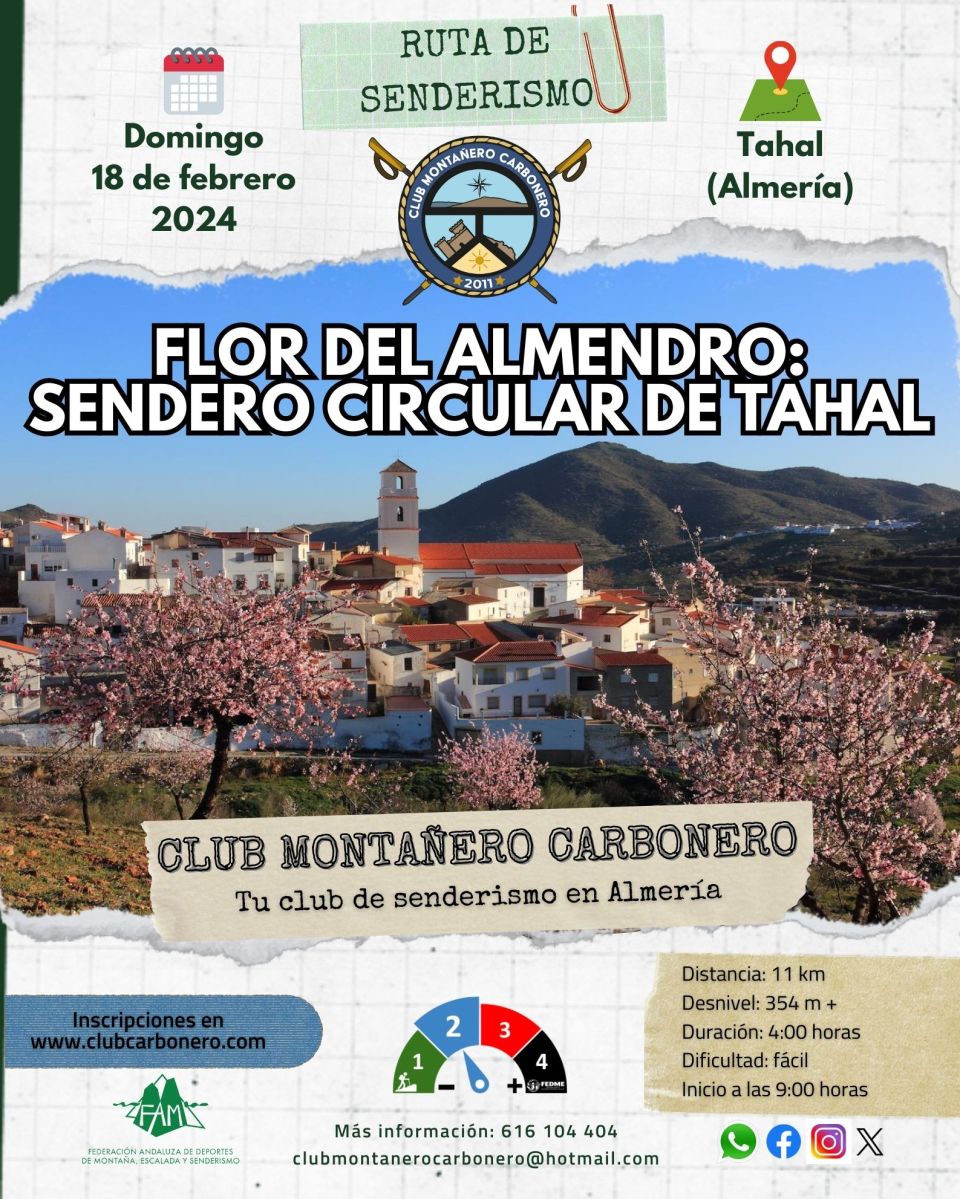 Ruta de senderismo: Sendero Circular de Tahal (18/02/2024) | Club ...