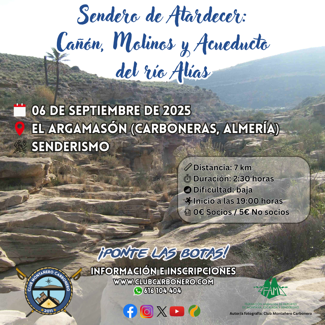 Sendero de atardecer: Cañón, Molinos y Acueducto del Río Alías (06/09 ...
