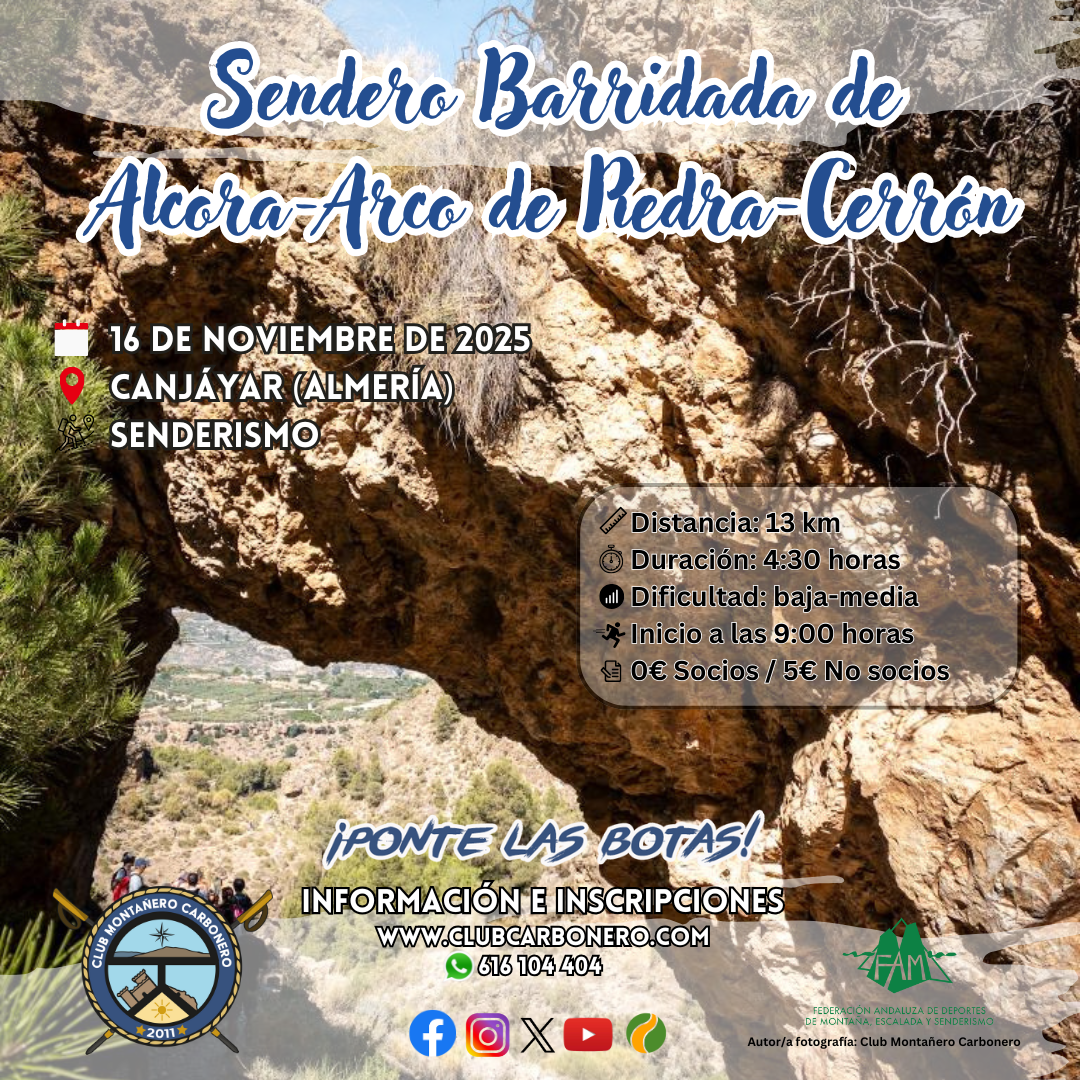 Sendero Barriada de Alcora-Arco de Piedra-Cerrón (16/11/2025) | Club ...